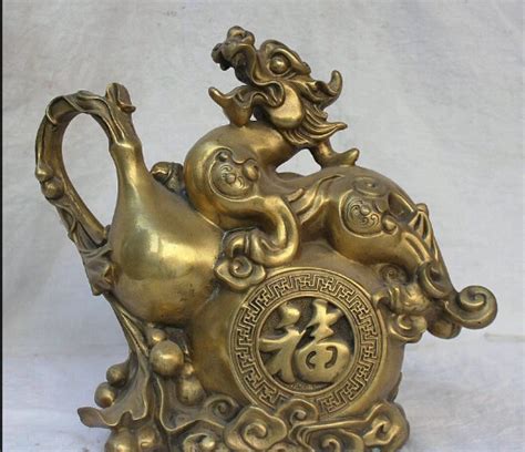 Zsr 101215 China Feng Shui Brass Pi Xiu Unicorn Beast Fu Cucurbit