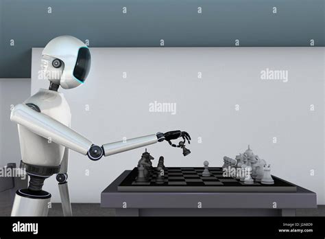 A Robot Plays Chess Stock Photo Alamy