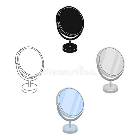 Desk Mirror Barbershop Single Icon In Cartoon Style Vector Symbol Stock