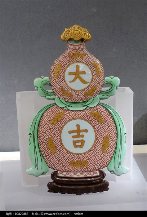 清代粉彩描金大吉葫芦瓷板挂屏 高清图片下载 红动中国