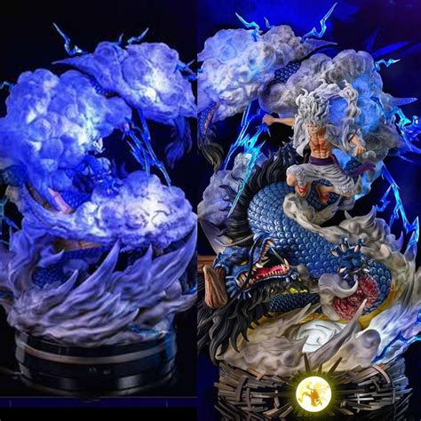 One Piece Action Figures 60cm Dragon Kaido Vs Gear 5 Nika Luffy PVC