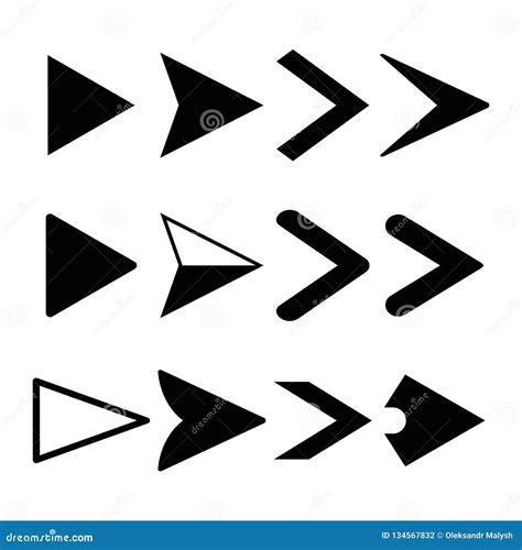 Arrow Icons Set Pointers Logo Vector Stock Vector Illustration Of Round Digital