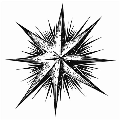 étoile Main Tiré étoile Icône Signe Brosse Dessin Calligraphie étoile