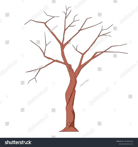 Dry Tree Without Leaves Brown Color Stock Vector Royalty Free 2254843301 Shutterstock
