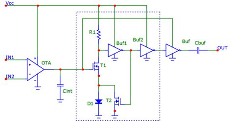 Schematic Diagram Of The Comparator And Output Buffer Inside The