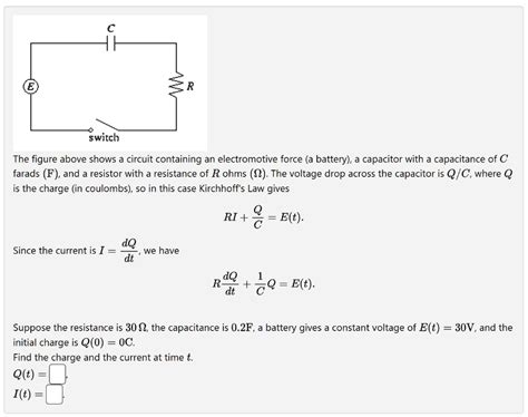 Solved C Switch The Figure Above Shows A Circuit Containing An Electromotive Force A Battery