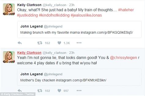 Kelly Clarkson Jokes She Hates Chrissy Teigen For Being Back In A