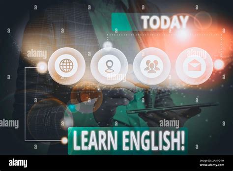 Writing Note Showing Learn English Business Concept For Gain Acquire