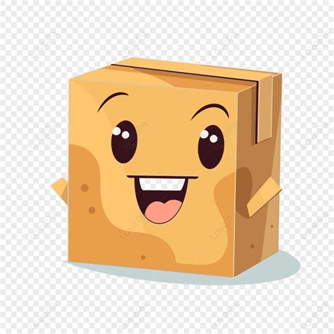 귀여운 만화 상자 위에 웃는 얼굴 벡터클립 아트 Png 일러스트 무료 다운로드 Lovepik