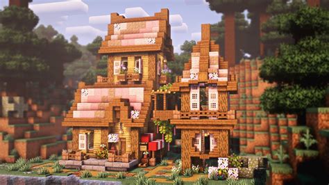 Minecraft How To Build Cherry Blossom Survival House In 120