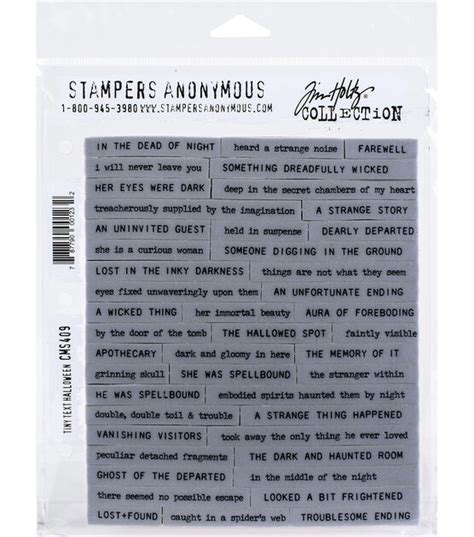 Tim Holtz 7 X 85 Halloween Tiny Text Red Rubber Cling Stamps Joann