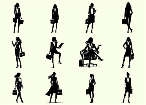 Business Women Silhouette Vector Illustration Premium Ai Generated Vector