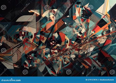 Deconstructed And Fragmented Shapes In Motion With Repeated Patterns