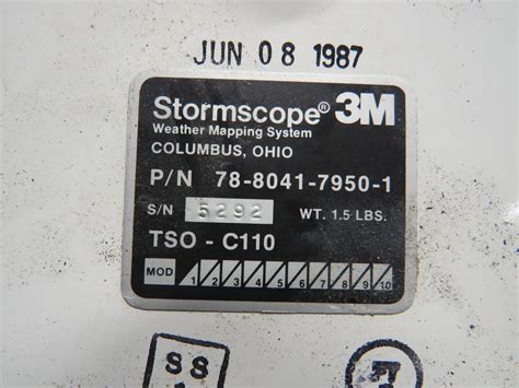 78 8041 7950 1 3m Stormscope Antenna Unit Worn Casing