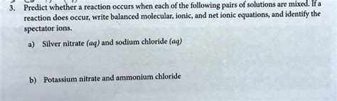 Solved Predict Whether Reaction Occurs When Each Ofthe Following Pairs