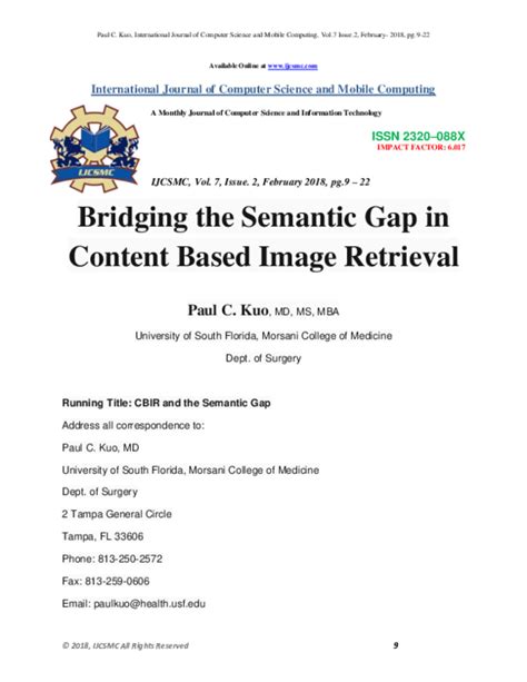 Pdf Bridging The Semantic Gap In Content Based Image Retrieval﻿