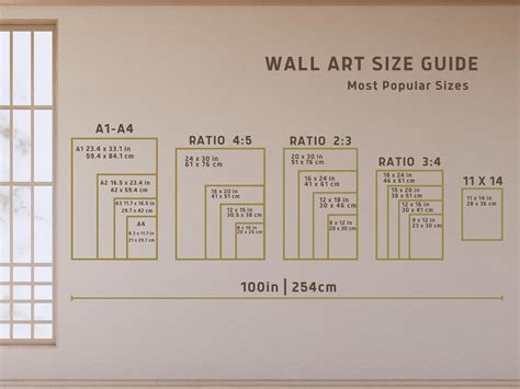 Wall Art Size Guide Frame Size Guide Print Size Guide Wall Display