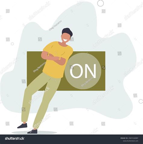 Setting Preference Conceptsmart Businessman Push Setting Stock Vector