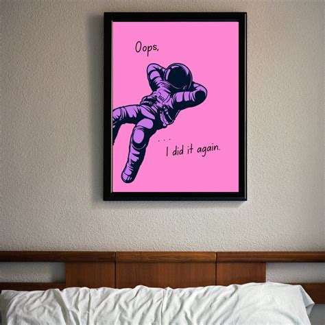 Oops I Did It Again Printable Art Digital Download Galentines Wall Decor Oops Print Britney