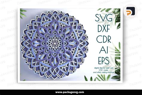 Circular Mandala Pattern Mandala Layered Laser Cut Lhr2cphz Package Svg