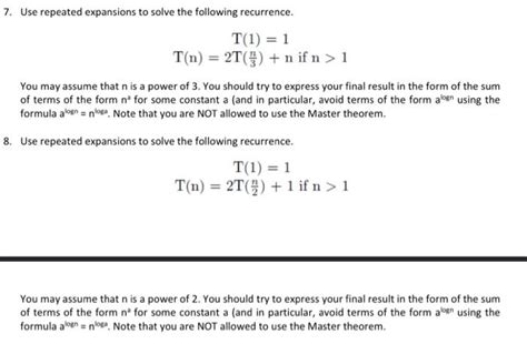 Solved 7 Use Repeated Expansions To Solve The Following