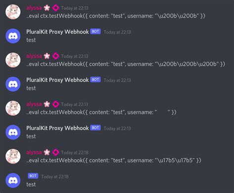 Setting Username To Spaces Or Zero Width Spaces In Webhook Execute Is Silently Ignored · Issue