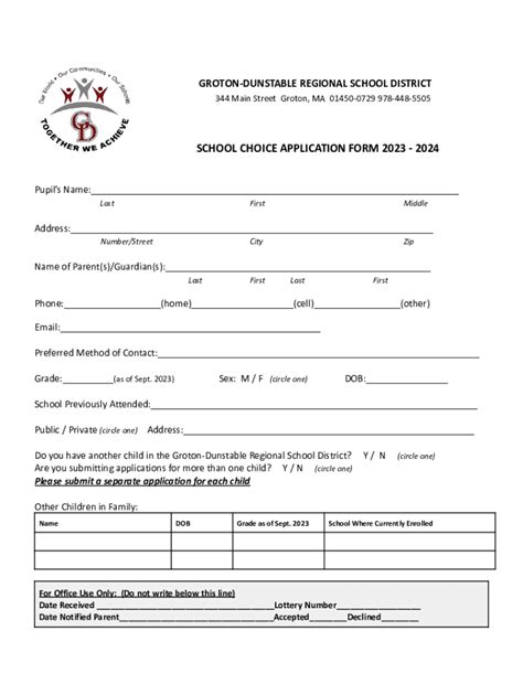 Fillable Online School Choice Application Form 2023 2024 Fax Email Print Pdffiller