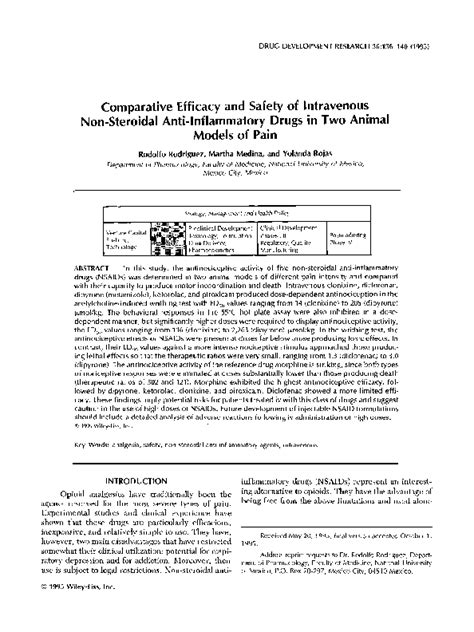 Pdf Comparative Efficacy And Safety Of Intravenous Non Steroidal Anti