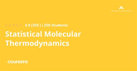 Statistical Molecular Thermodynamics Coursera