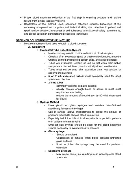 Steininger Chapter 2 Specimen Collection For Hematology And Hemostasis