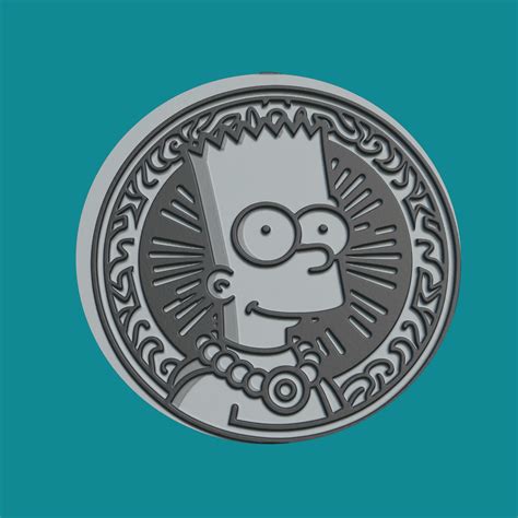 3d File Bart Simpson Print Model Bart Simpson Medallion Bart Simpson