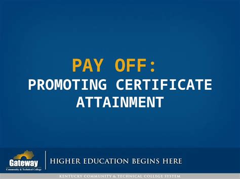 Pptx Pay Off Promoting Certificate Attainment Certificate