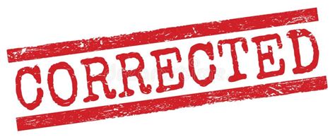 Corrected Text On Red Lines Stamp Sign Stock Illustration