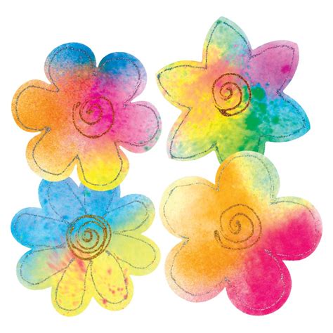Colour Diffusing Flower Shapes Pack Of 80 Watercolour And Colour