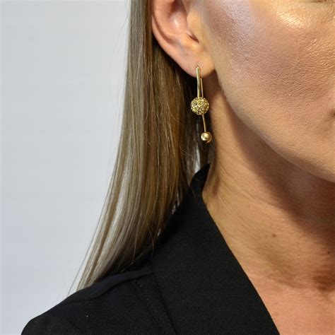 Złote Kolczyki Przewlekane Przez Ucho Pr 585 Inna marka Moda Sklep
