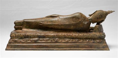 Buddha Statue Antique Thai Style Bronze Sukhothai Reclining Nirvana