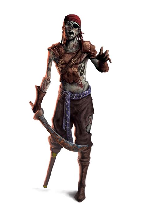 Male Human Pirate Zombie Pathfinder Pfrpg Dnd Dandd 35 5e 5th Ed D20 Fantasy Undead Pirate