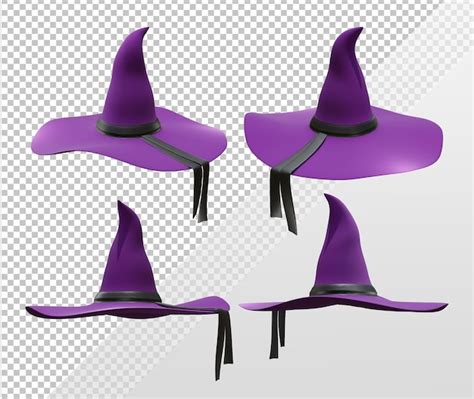 premium psd 3d rendering witch hat witches head wear conical crown