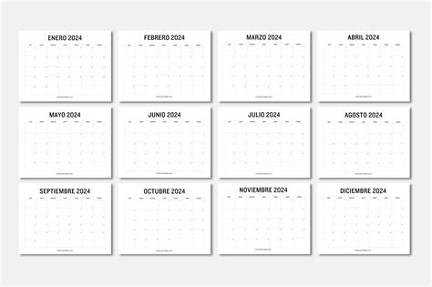 Calendarios 2024 Para Imprimir Dise O Minimalista Vida Imprimible