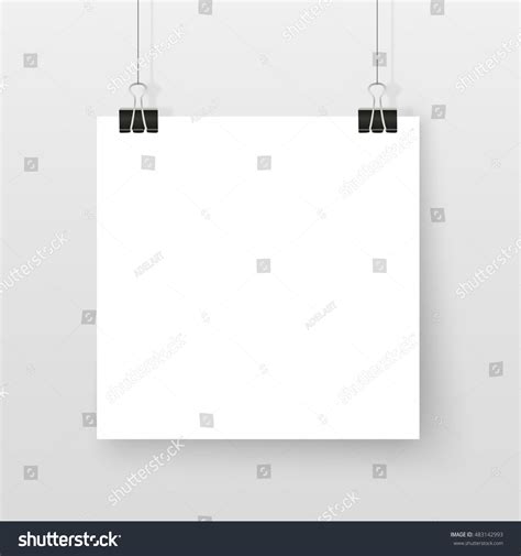 바인더 클립의 포스터정사각형 종이 흉내지죠설계에 사용할 스톡 벡터로열티 프리 483142993 Shutterstock