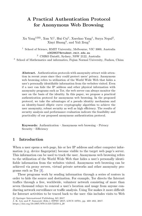 pdf a practical authentication protocol for anonymous web browsing