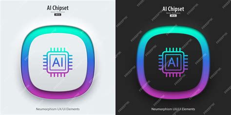 Premium Vector Ai Processor Chip Icon A Set Of Buttons With Chip