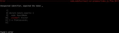 flow unexpected identifier error · issue 20 · formidablelabs react