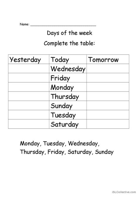 Yesterday Today Tomorrow English Esl Worksheets Pdf And Doc