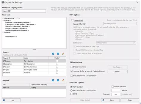 Exporting Record Data As Xml From Solidworks Manage Goengineer