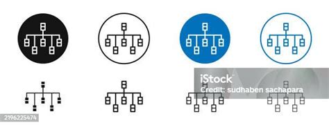 Classification Icons In Black And Blue Colors Stock Illustration