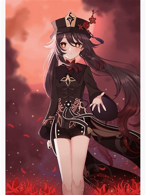 Poster Hu Tao From Genshin Impact Par Gibbins Redbubble