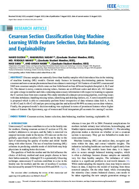 Pdf Cesarean Section Classification Using Machine Learning With