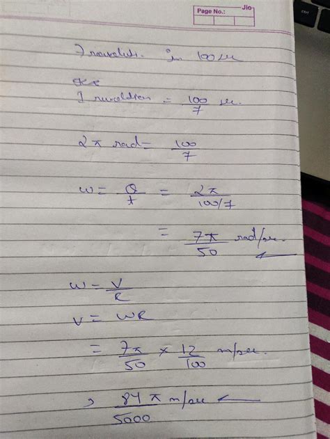 B An Object Moving Uniformly In A Circular Path Of Radius 12 Cm