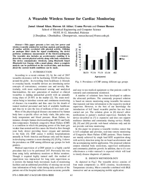 Pdf A Wearable Wireless Sensor For Cardiac Monitoring